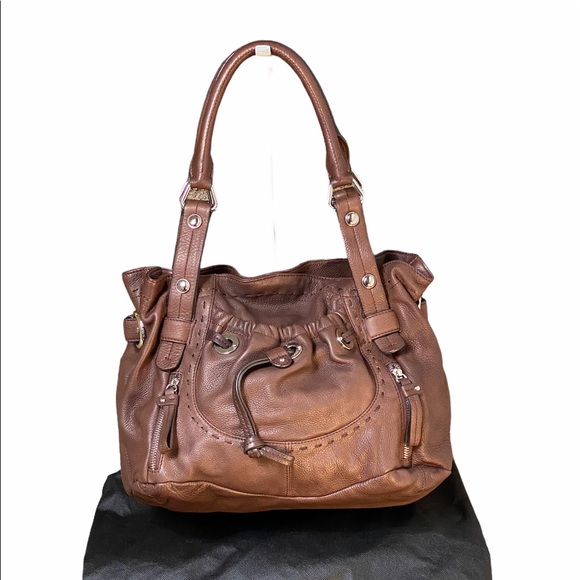 b. makowsky | Bags | B Makowsky Dark Brown Leather Purse Bag Tote ...